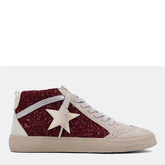 ShuShop | Shoes | New Shu Shop Paulina Glitter Sneaker In Dark Red ...